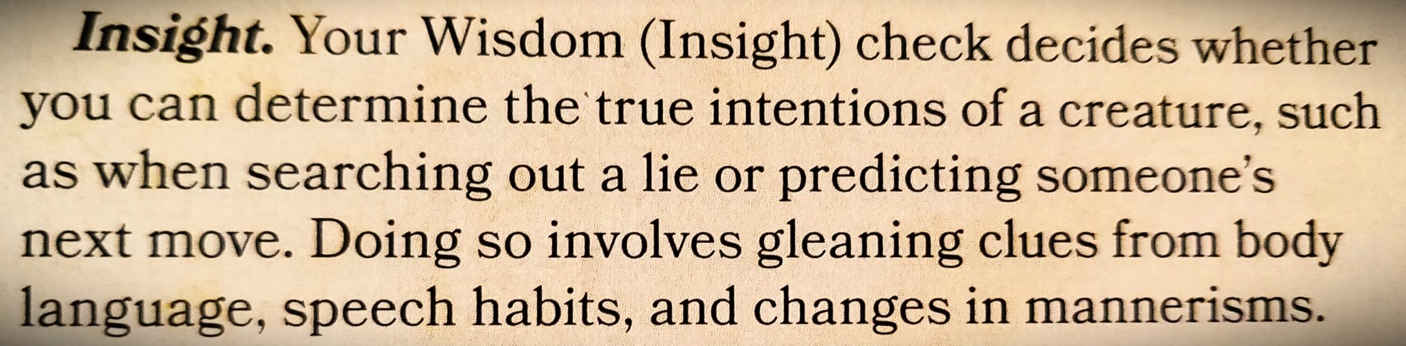 Dungeons and Dragons Skill Spotlight: Insight | Epic Fred's Humble Homepage